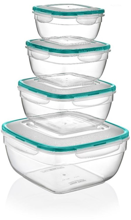 კონტეინერების კომპლექტი პროდუქტებისთვის Irak Plastik Fresh box LC-305 4 ც