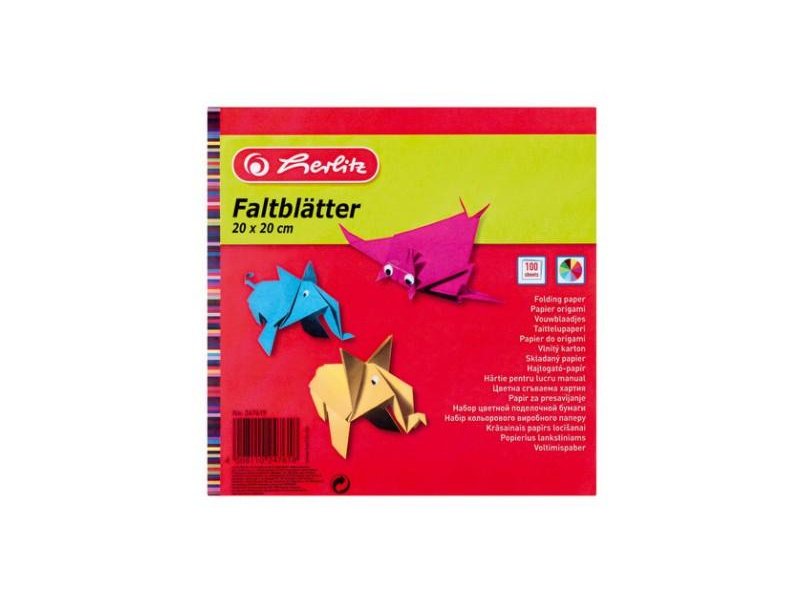 დასაკეცი ფერადი ფურცლები 20*20,100