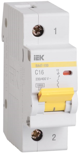ავტომატური ამომრთველი IEK ВА47-100 10kA 100A 1P C