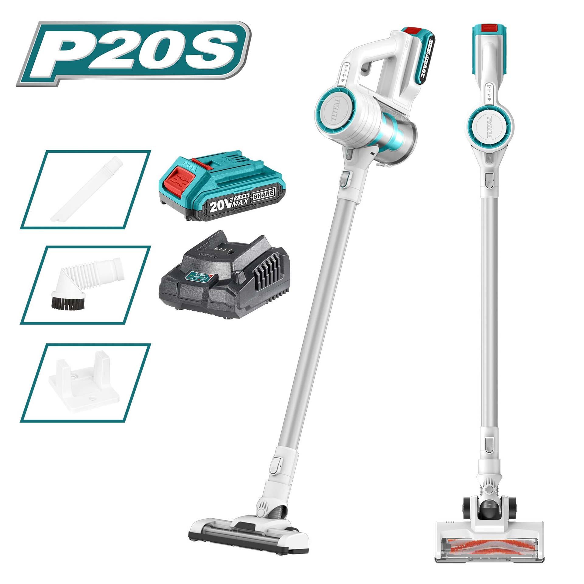 ლითიუმ-იონის მტვერსასრუტი 20V / 2Ah TOTAL (TVLI2006)