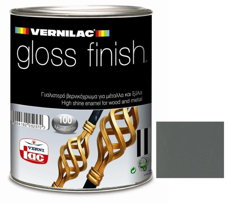 საღებავი ზეთის Vernilac Gloss finish No 104 carbon პრიალა 750 მლ