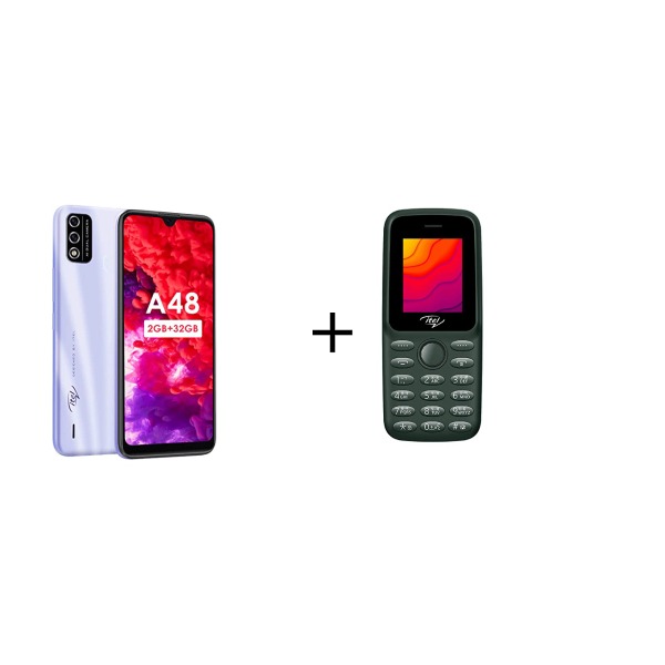 მობილური ტელეფონი ITEL A48 L6006 Purple + მობილური ტელეფონი ITEL it2163